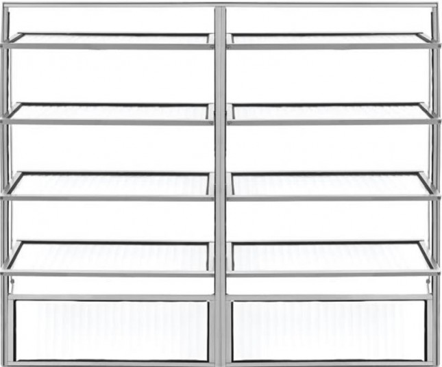 BASCULANTE DUPLO 1,00 X 1,50 ALUMÍNIO BRILHANTE