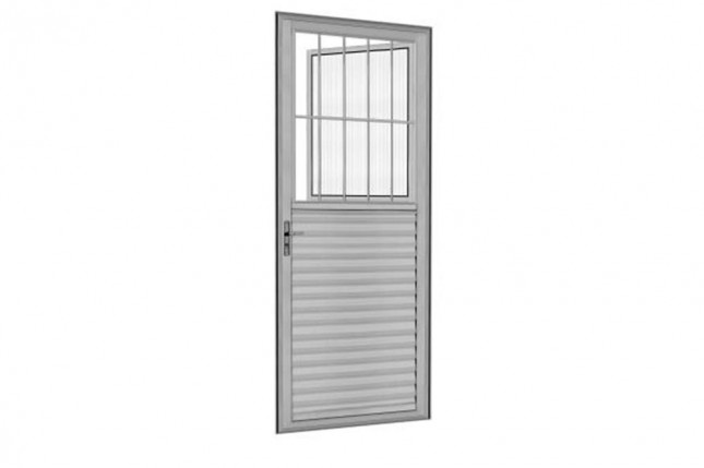 PORTA POSTIGO DIREITA 2,10 X 0,80 ALUMÍNIO BRILHANTE