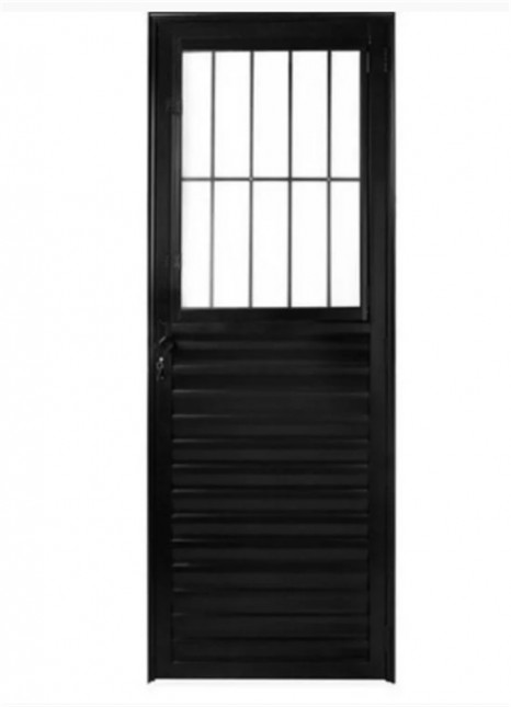 PORTA POSTIGO DIREITA 2,10 X 0,80 ALUMÍNIO PRETO