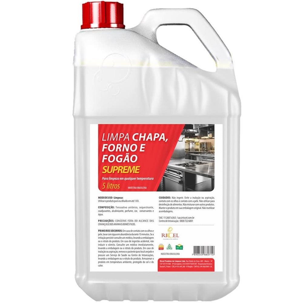 LIMPA CHAPA SUPREME RICCEL DETERGENTE DESENGORDURANTE -5 LITROS