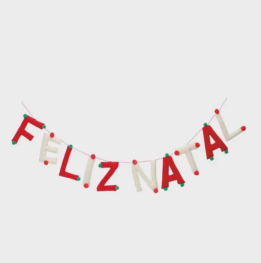 Cordão Feliz Natal 120cm Cromus | Cazzano