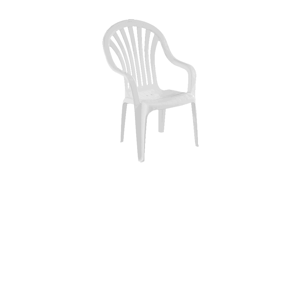 Cadeira Plastica Com Braço - Régia Branca Empilhavel