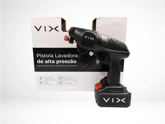 Pistola Lavadora Alta Pressão C/ Uma Bateria Vix - 1016750