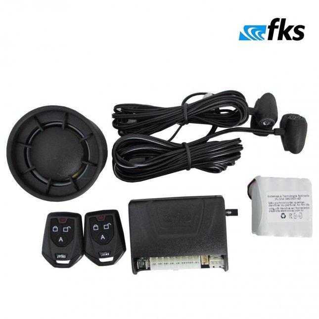 Alarme automotivo Universal FKS FK902 12 24 Volts - Com bateria Backup ...
