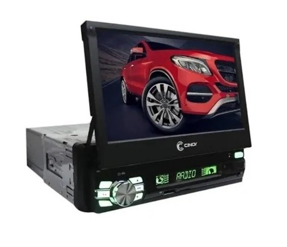 MP5 Retratil 1 Din 7 Pol Espelhamento bt Usb SD FM Cinoy 1522