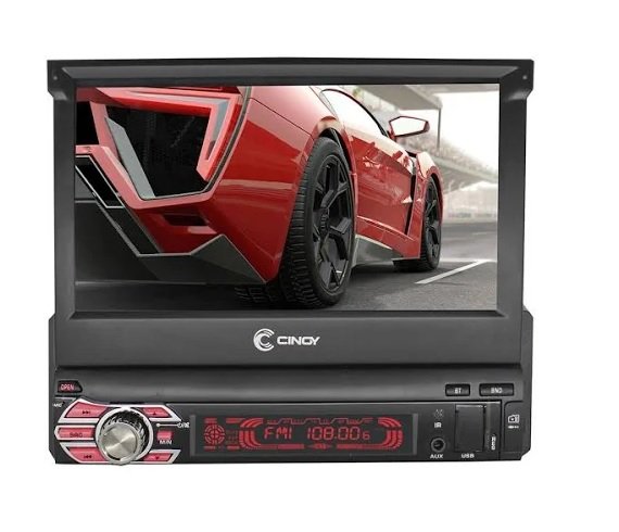MP5 Retratil 1 Din 7 Pol Espelhamento bt Usb SD FM Cinoy 1522