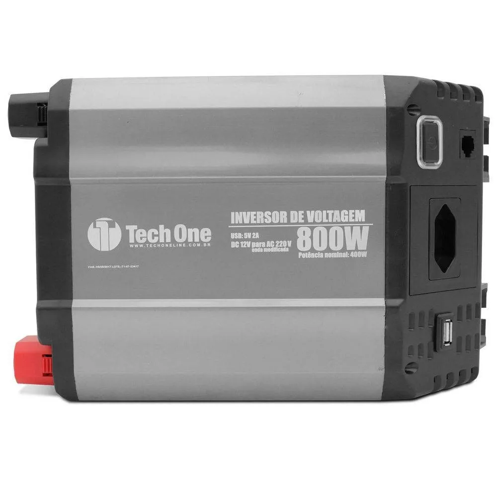 Inversor de Voltagem Tech One 800 Watts 12V P 110 Volts Z-2208