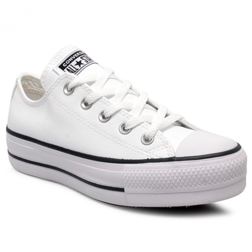 Tênis Flatform Converse All Star Chuck Taylor Branco/Preto