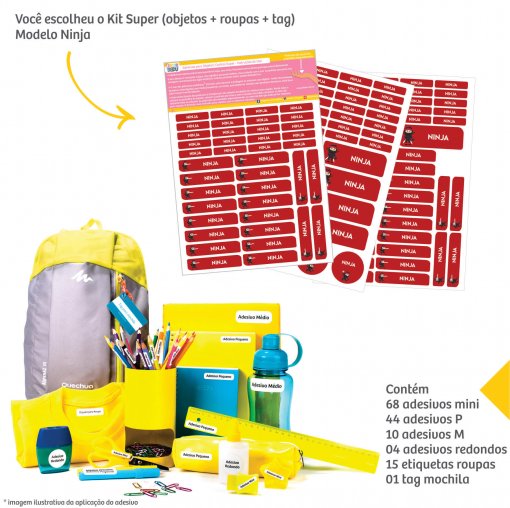 Etiquetas Escolares | Diversão | Kit Super