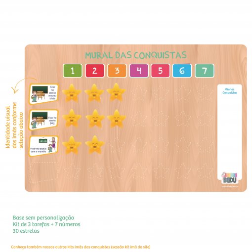 Quadro de incentivo: mural das conquistas - ficar na escola