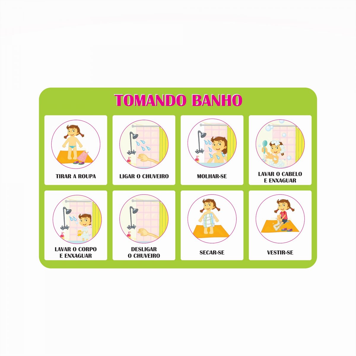 Adesivo Passo a Passo - Tomando Banho