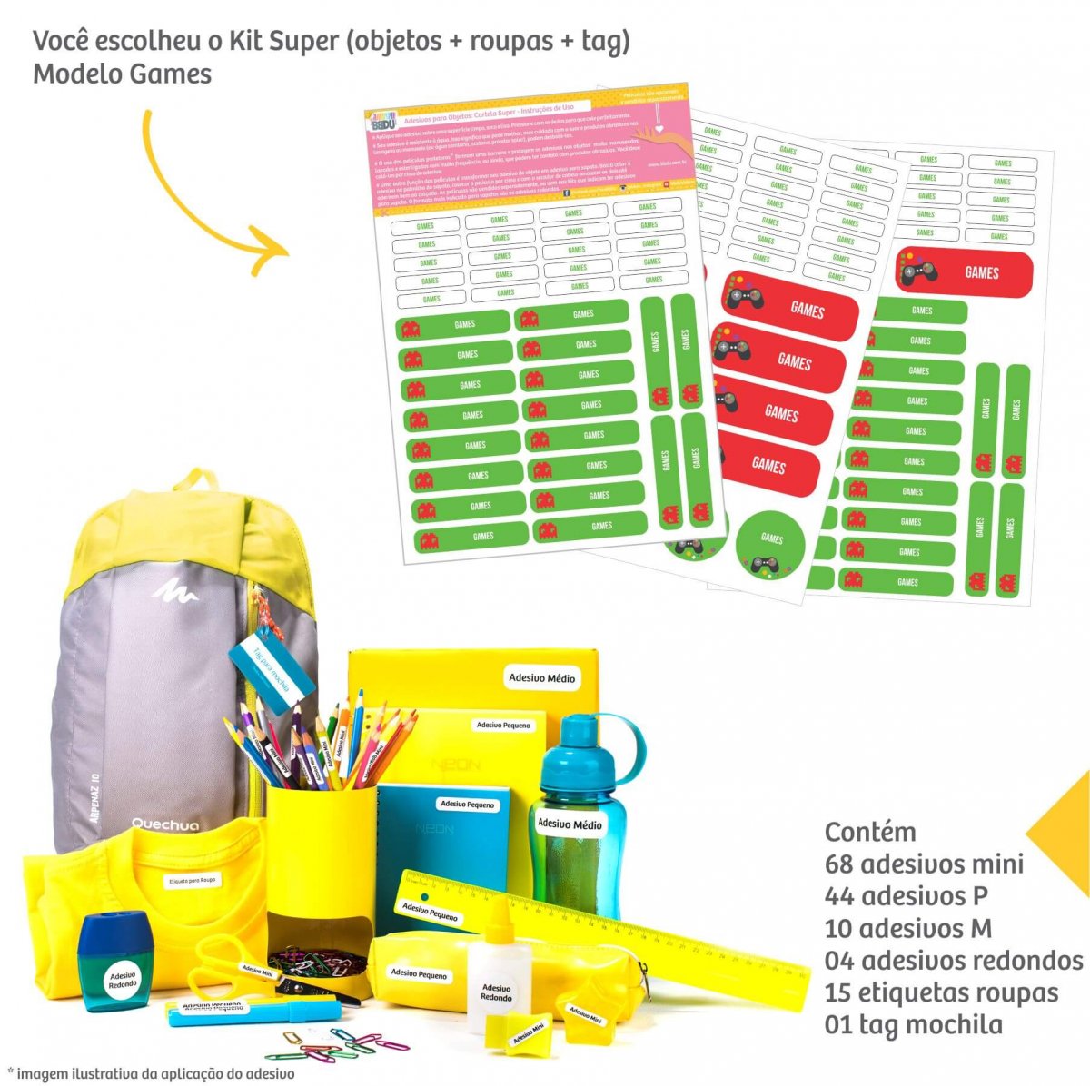 Etiquetas Escolares | Diversão | Kit Super