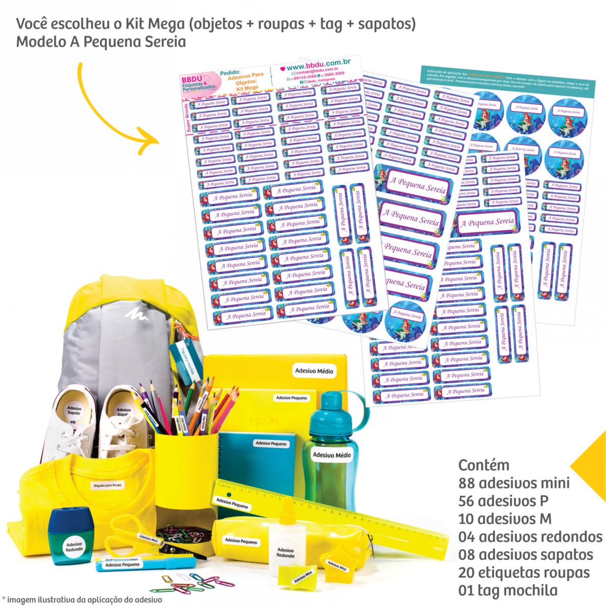 Etiquetas Escolares | Princesas | Kit Mega