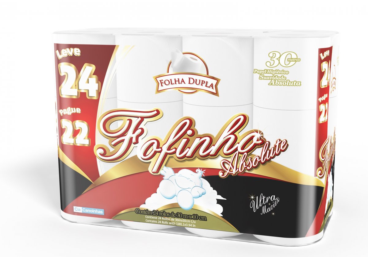 Papel Higiênico Absolute F. Dupla Neutro 24 Rolos de 30m