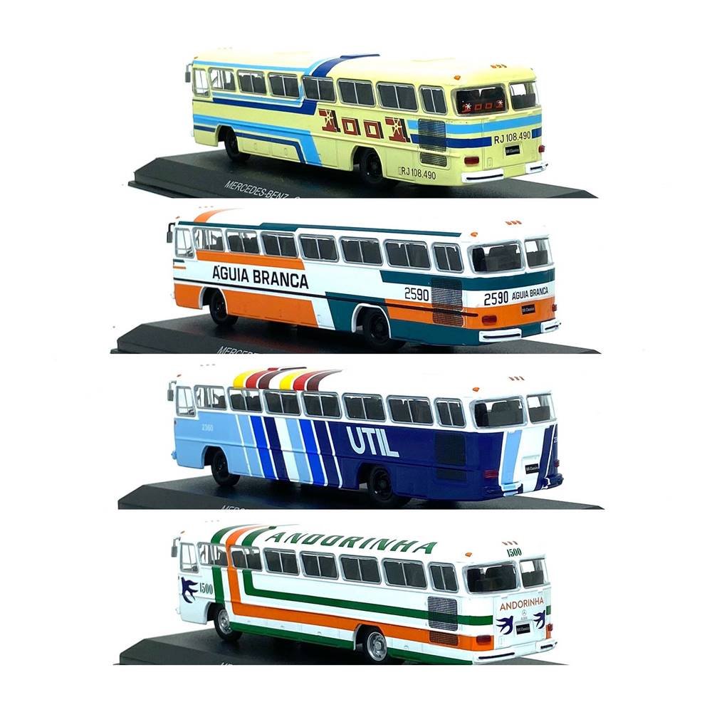 Série Completa 4 Miniaturas Ônibus Mercedes Benz Monobloco O 355 ...