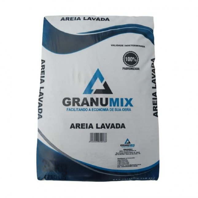 Areia Grossa Lavada e Peneirada Saco 20kg Ref Al.01 - Granumix