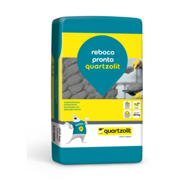 Argamassa Reboco Pronto / Multimassa Cinza 20kg - Quartzolit