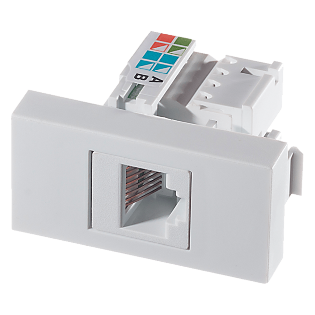 Módulo Branco Petra Tomada Rj45 Cat5e Ref 41004 - Mec Tronic