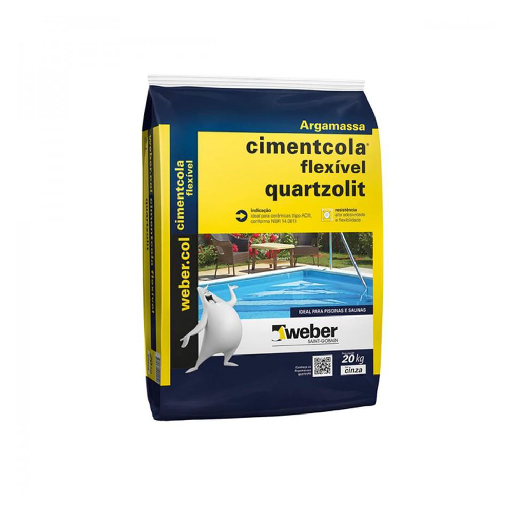 Argamassa ac Iii Cimentcola Flexivel Cinza 20kg - Quartzolit