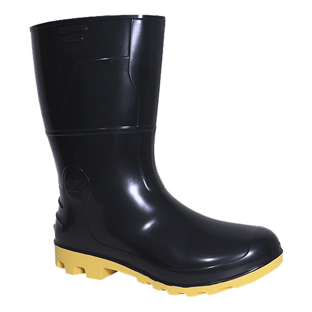 Bota Pvc Cano Médio Safety Boots Preto Com Amarelo Sem Biqueira Número ...