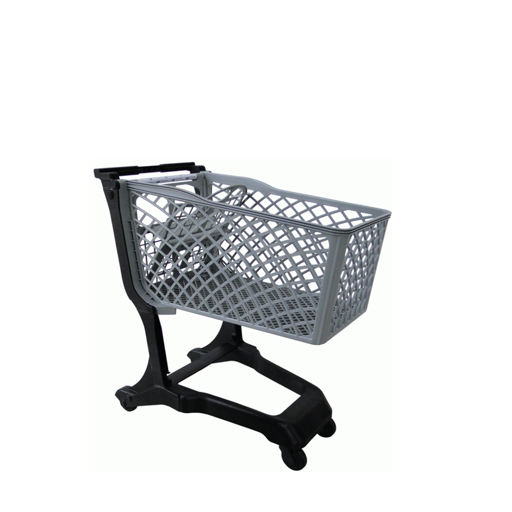 Carrinho de Compras Compacto Ecoflex 60 Litros Cinza e Preto - Plascar