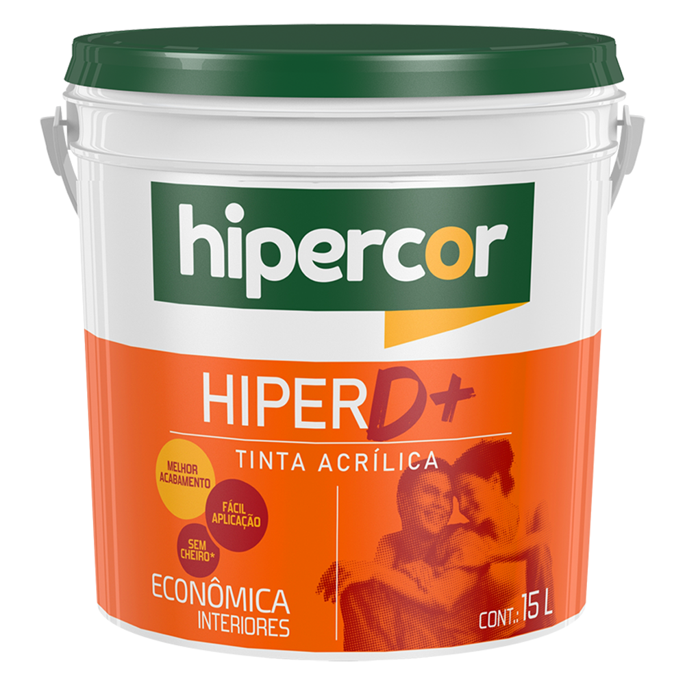 Tinta Acrilica Hiper d+ Economica Branco Neve Balde 15l - Hipercor
