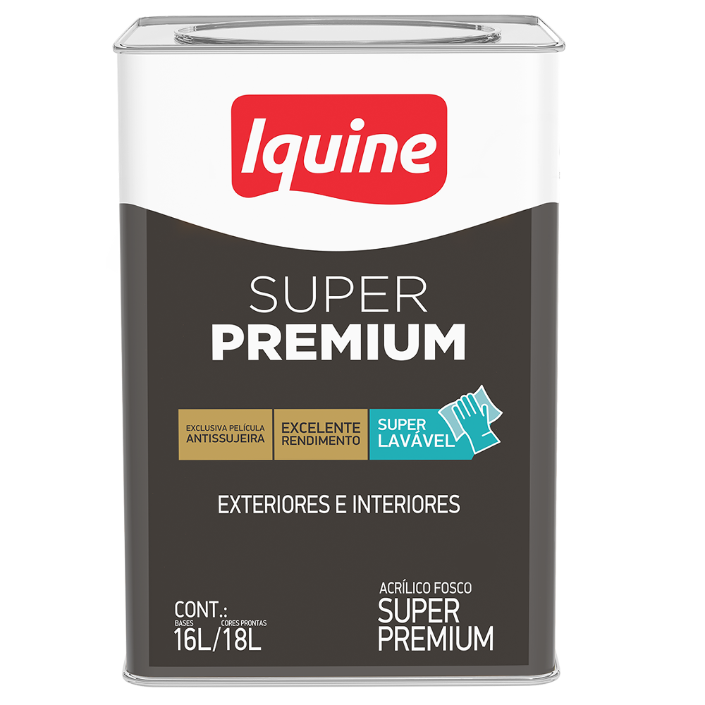 Tinta Acrílica Branco Neve Fosco Premium 18l - Super Premium Iquine