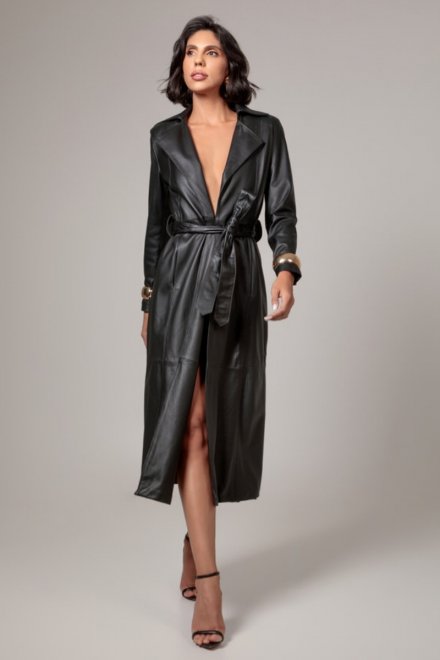 Casaco de couro feminino exclusivo Couros do Valleh 10X s/ juros