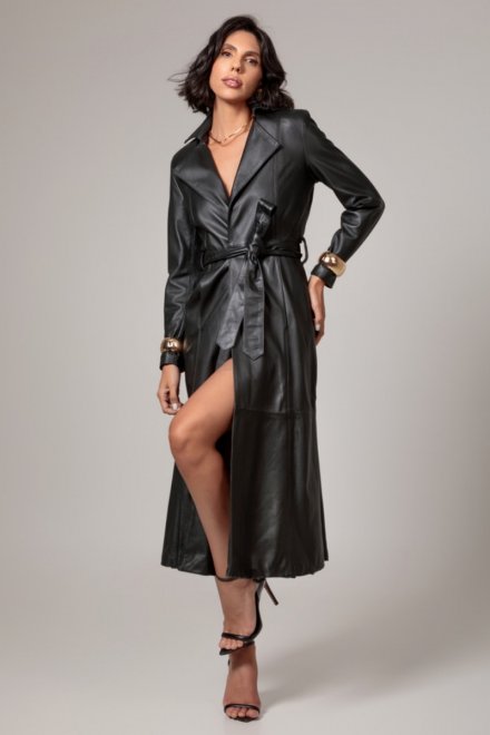 Casaco de couro feminino exclusivo Couros do Valleh 10X s/ juros