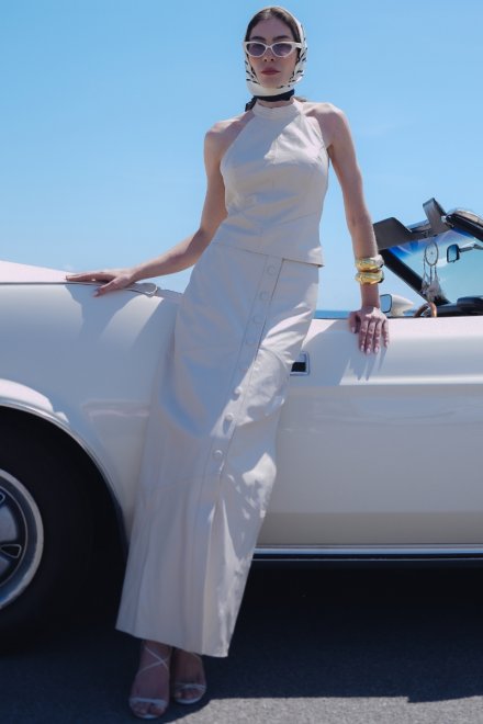 Saia 21377 de couro exclusiva Patricia Fontanive 10X sem juros