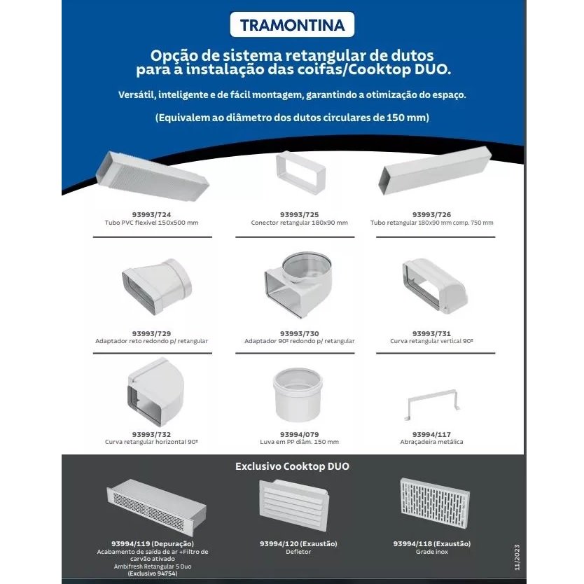Comprar Grade Inox Duto Retangular Cooktop Duo 93994118 - Tramontina