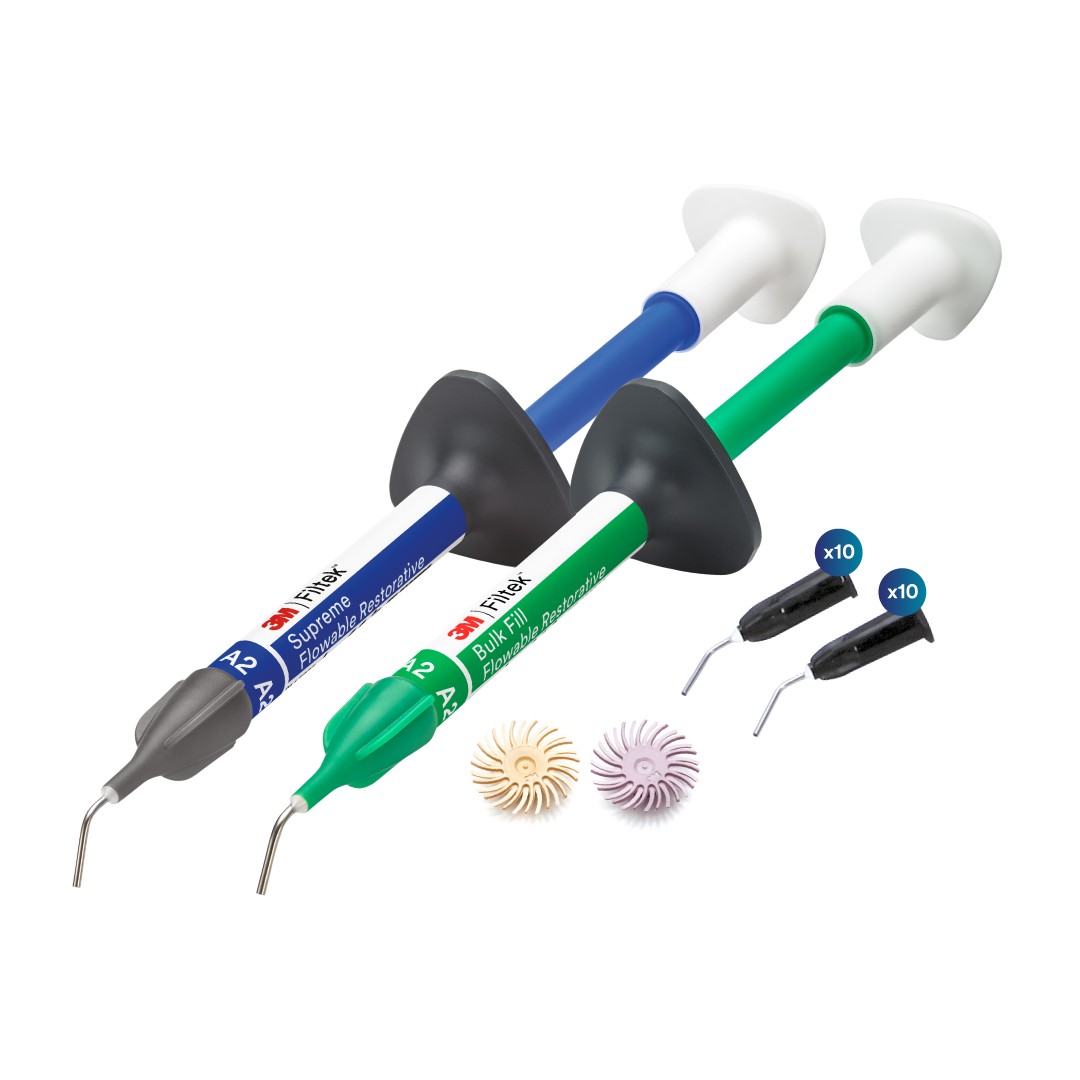 KIT 3M FILTEK FLOWABLE RESTORATIVE BULK FILL A2 + SUPREME A2 + 02 SOF ...