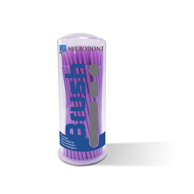 APLICADOR BRUSH EXTRA FINO ROXO - MICRODONT (100 UN)