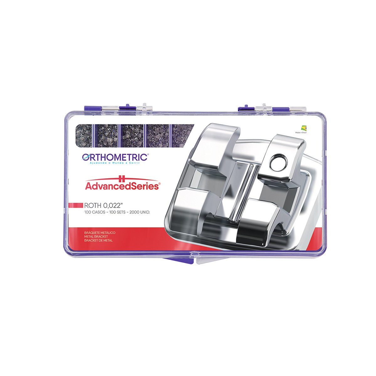 KIT DE BRAQUETES ROTH ADVANCED SLOT 0,022 100 CASOS - ORTHOMETRIC (KIT)