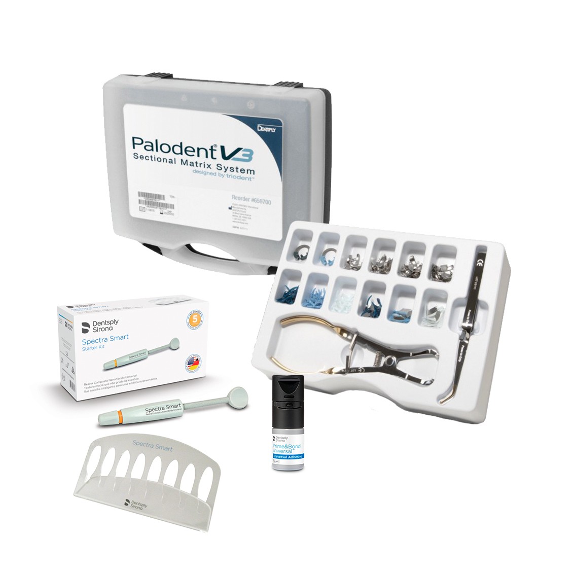 KIT INTRO PALODENT V3 + KIT RESINA SPECTRA SMART+ PRIME&BOND UNIVERSAL ...