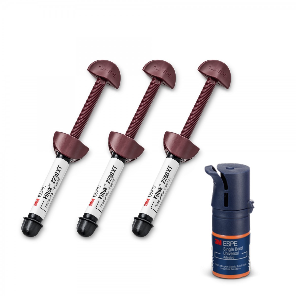 KIT RESINA FILTEK Z250 XT C/ 3 SERINGAS + ADESIVO SINGLE BOND UNIVERSAL ...
