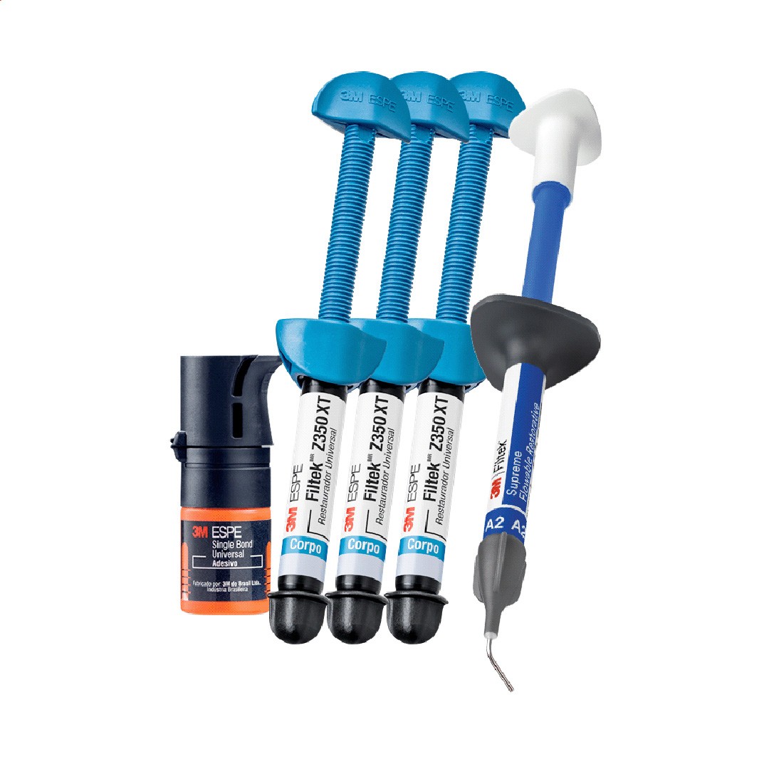 KIT RESINA FILTEK Z350 + SINGLE BOND UNIVERSAL + SUPREME FLOWABLE - 3M ...