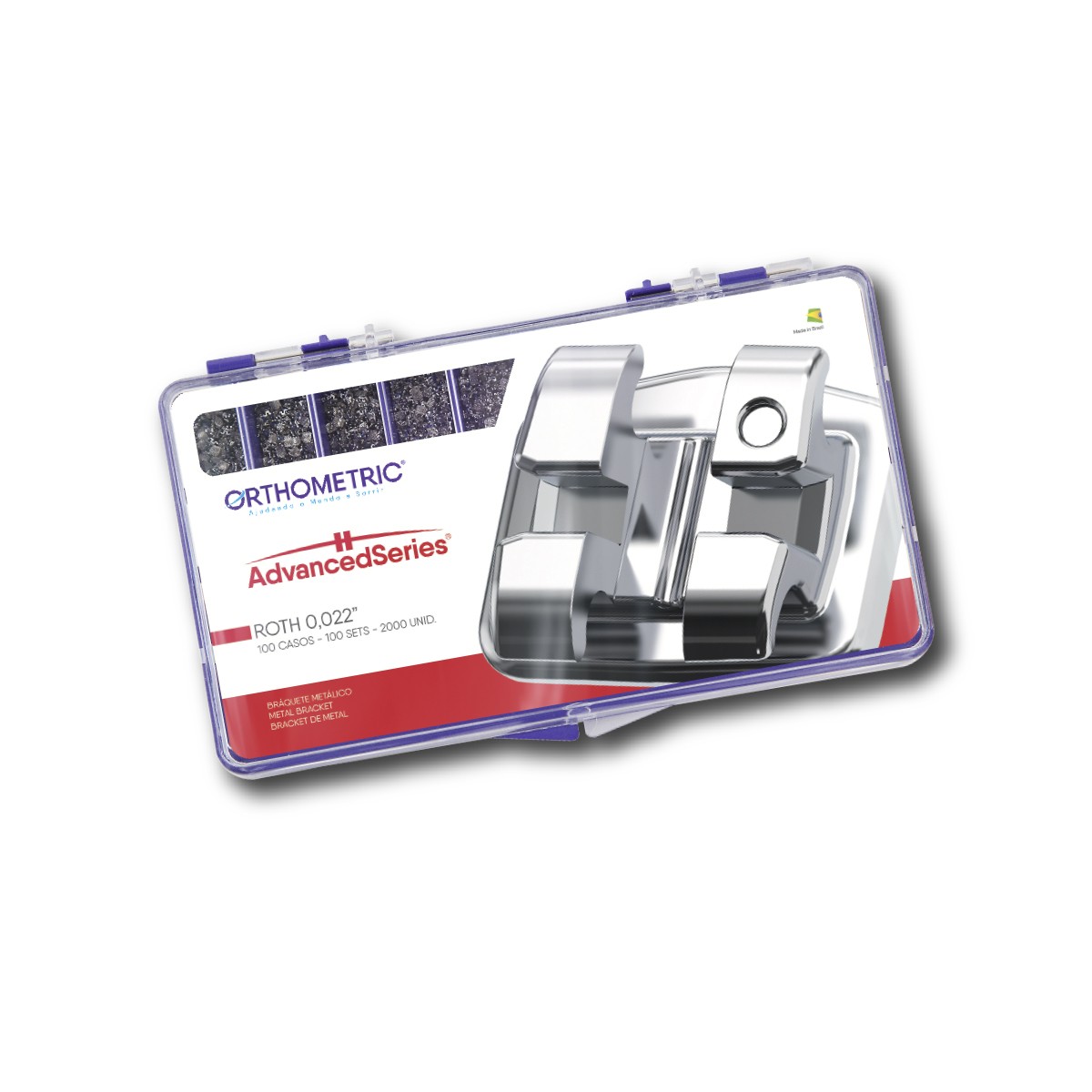 KIT DE BRAQUETES ROTH ADVANCED SLOT 0,022 100 CASOS - ORTHOMETRIC (C ...