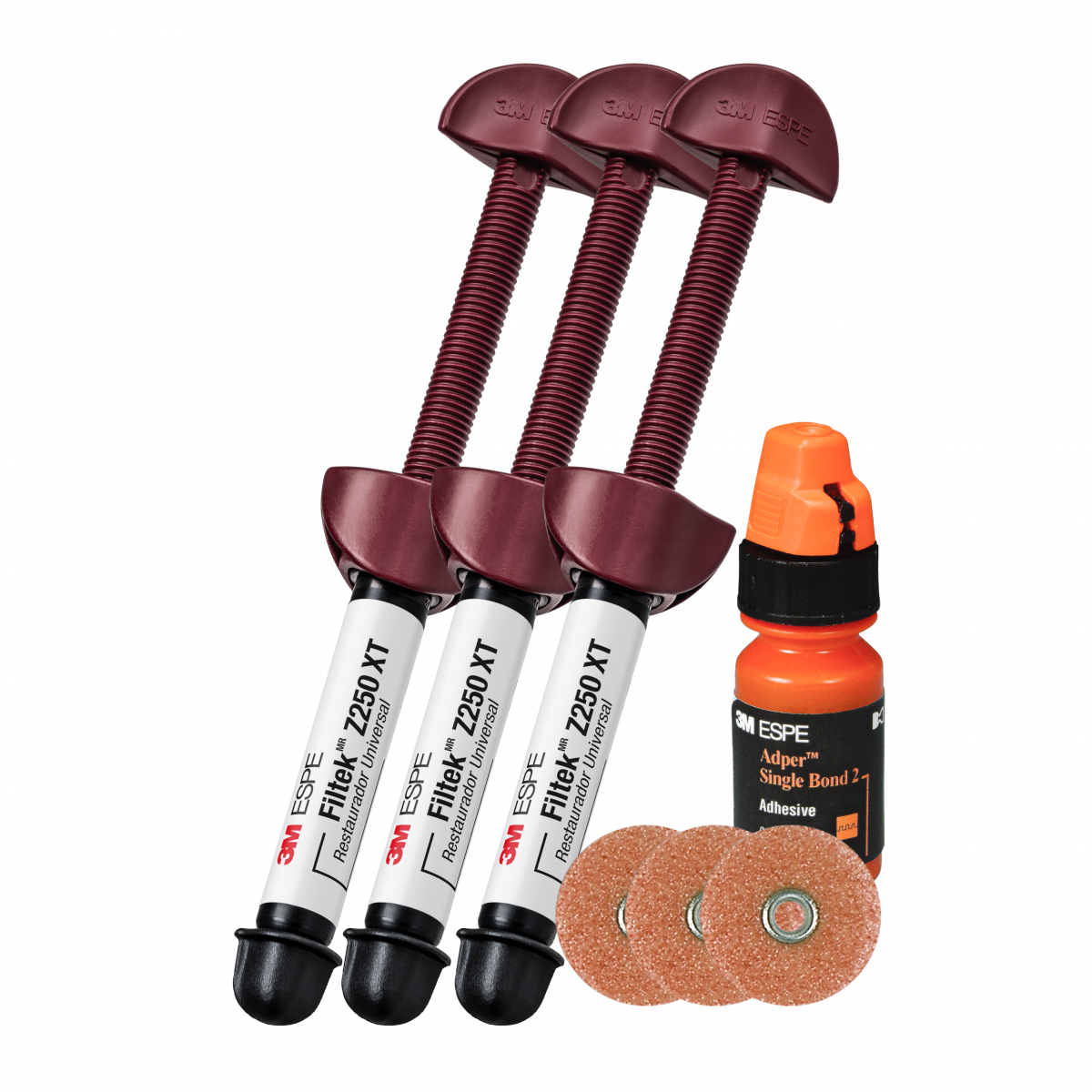 KIT 03 RESINA FILTEK Z250 XT + SINGLE BOND 2 + SOF-LEX POP-ON - 3M (KIT)