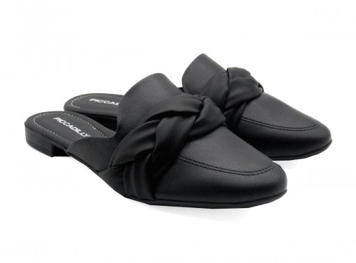 Mule Feminina Piccadilly 104014 Preto | Dtalhe Calçados