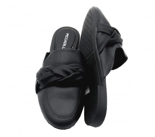 Mule Feminina Piccadilly 104014 Preto | Dtalhe Calçados