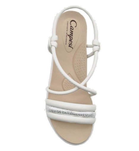 Sandália Feminina Campesí Flatform L9454 Gelo | Dtalhe Calçados