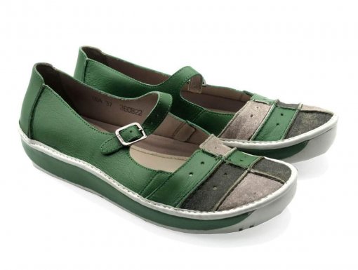 Sapatilha Jgean Feminino de Couro Verde FI0004 | Dtalhe Calçado