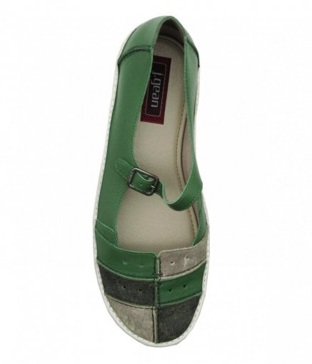 Sapatilha Jgean Feminino de Couro Verde FI0004 | Dtalhe Calçado