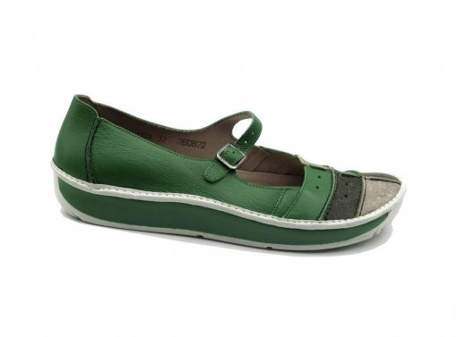 Sapatilha Jgean Feminino de Couro Verde FI0004 | Dtalhe Calçado