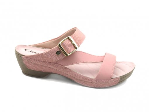 Tamanco Campesí Feminino Salto Médio birken Rosa L8681 | Dtalhe