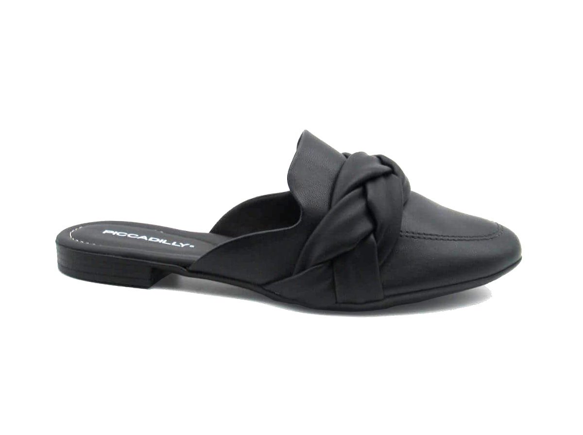 Mule Feminina Piccadilly 104014 Preto | Dtalhe Calçados