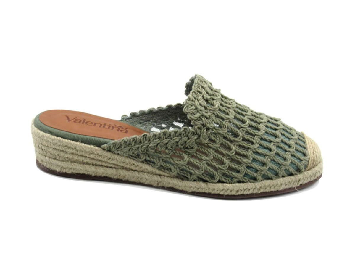 Mule Valentina Tamanho Grande Espadrille 509043 Verde | Dtalhe