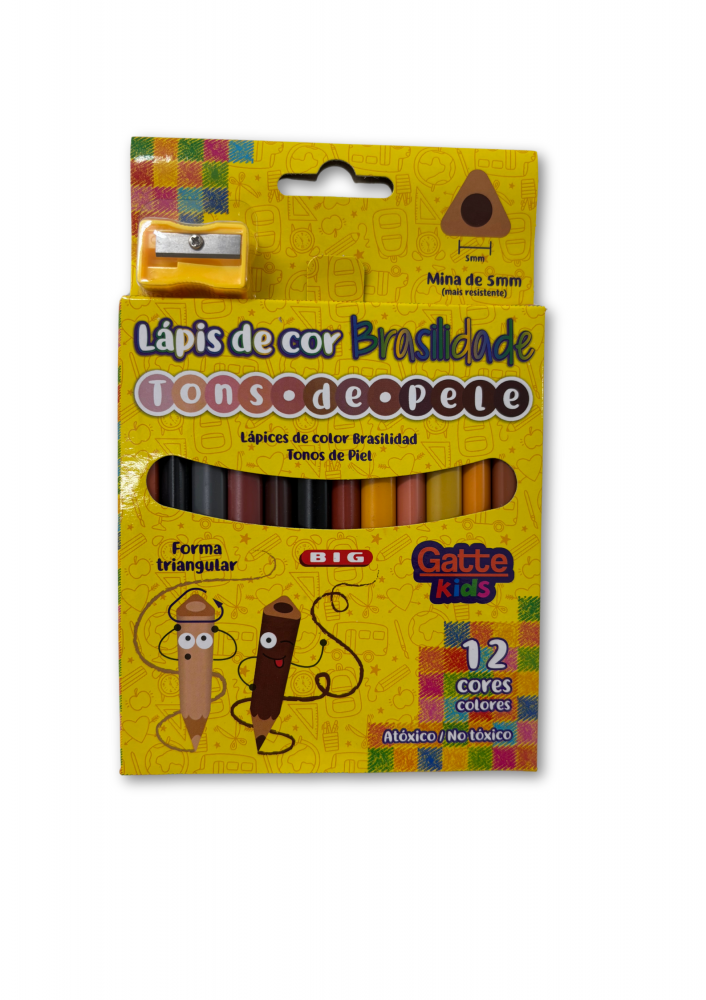 LAPIS COR 12C.COR DE PELE JUMBO