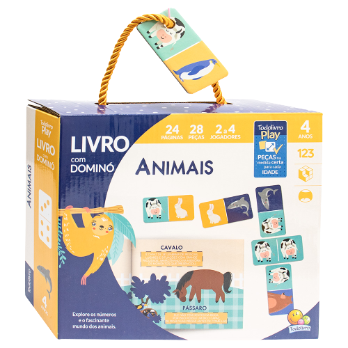 LIVRO PLAY C/DOMINO ANIMAIS